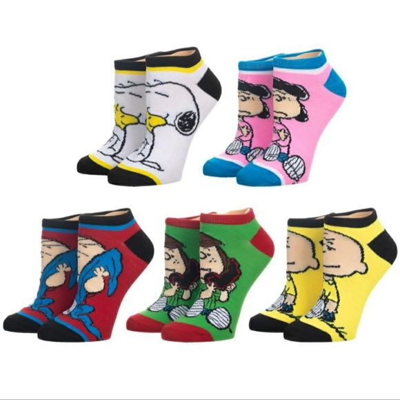 Peanuts | Accessories | Peanuts Ankle Sock 5 Pk Snoopy Charlie Brown ...